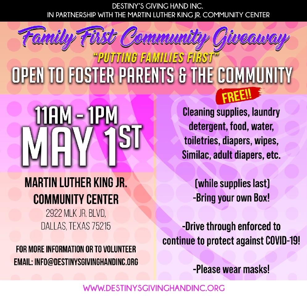 Family First Community Giveaway | The Martin Luther King, Jr. Community ...