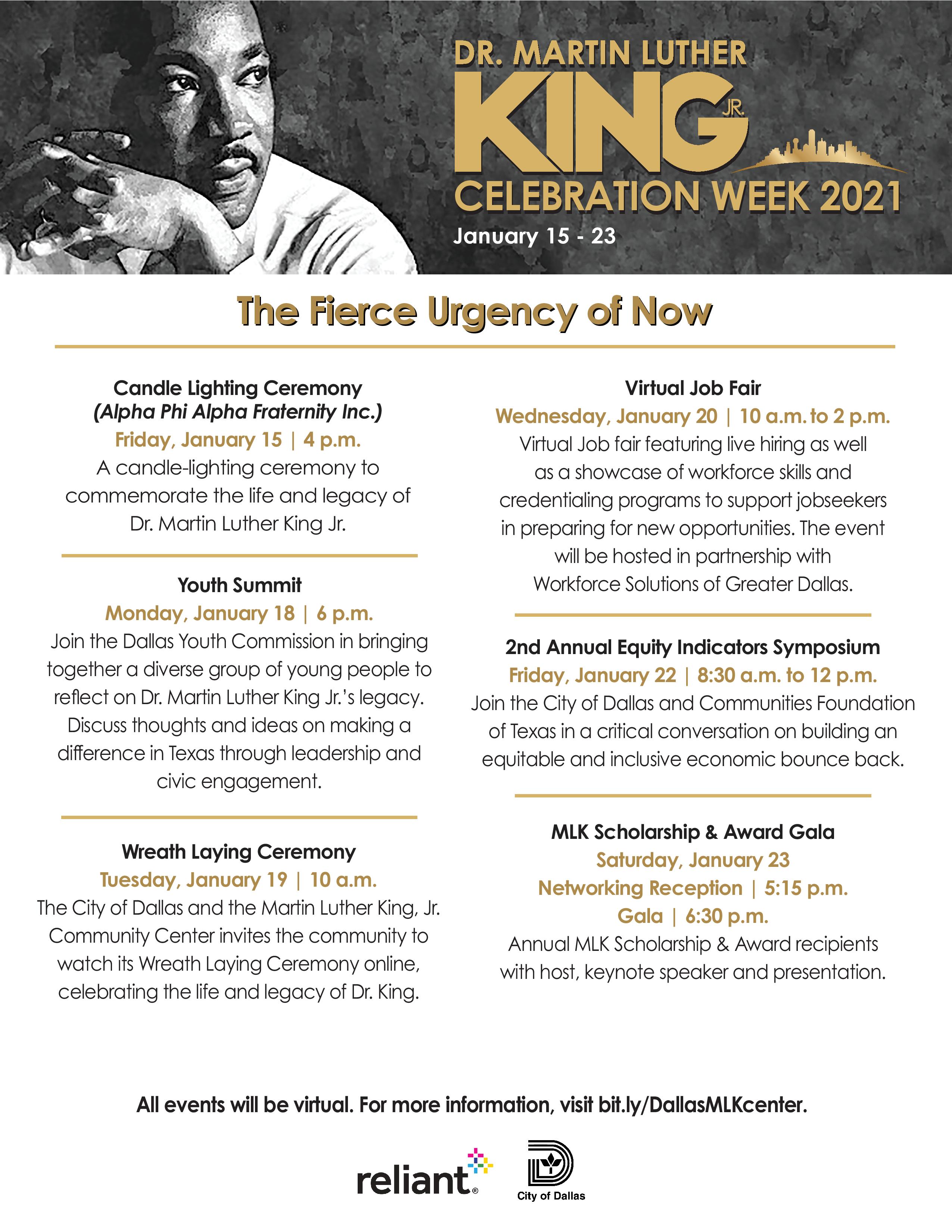 The Fierce Urgency of Now: 2021 Dr. Martin Luther King, Jr. Celebration ...