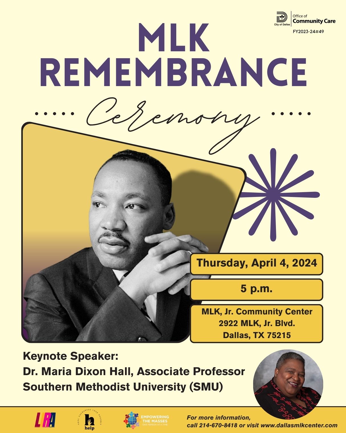 MLK Remembrance Ceremony Flyer (ENG) | The Martin Luther King, Jr ...
