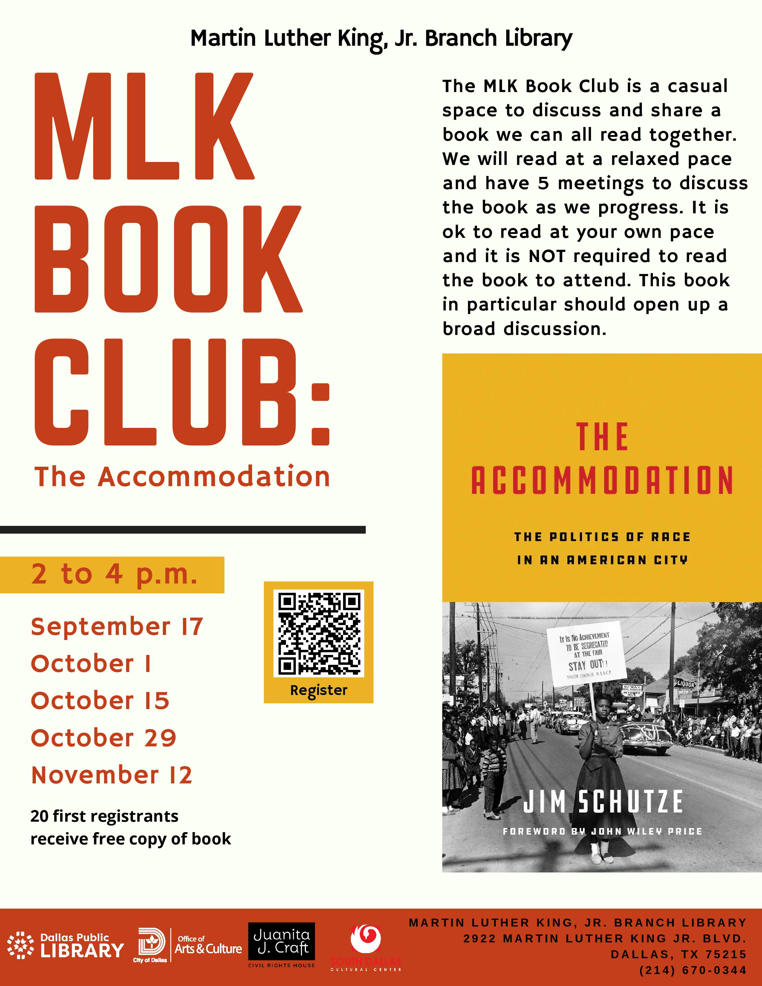 MLK Book Club Flyer | The Martin Luther King, Jr. Community Center