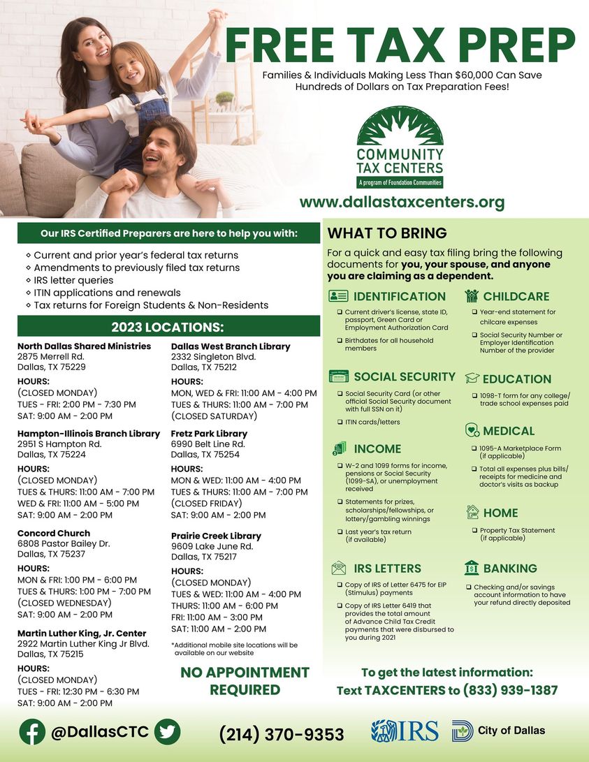 FREE TAX PREP 2023 | The Martin Luther King, Jr. Community Center